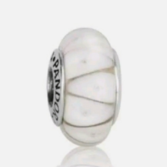 Pandora | Jewelry | Pandora White Looking Glass Triangle Murano Glass ...